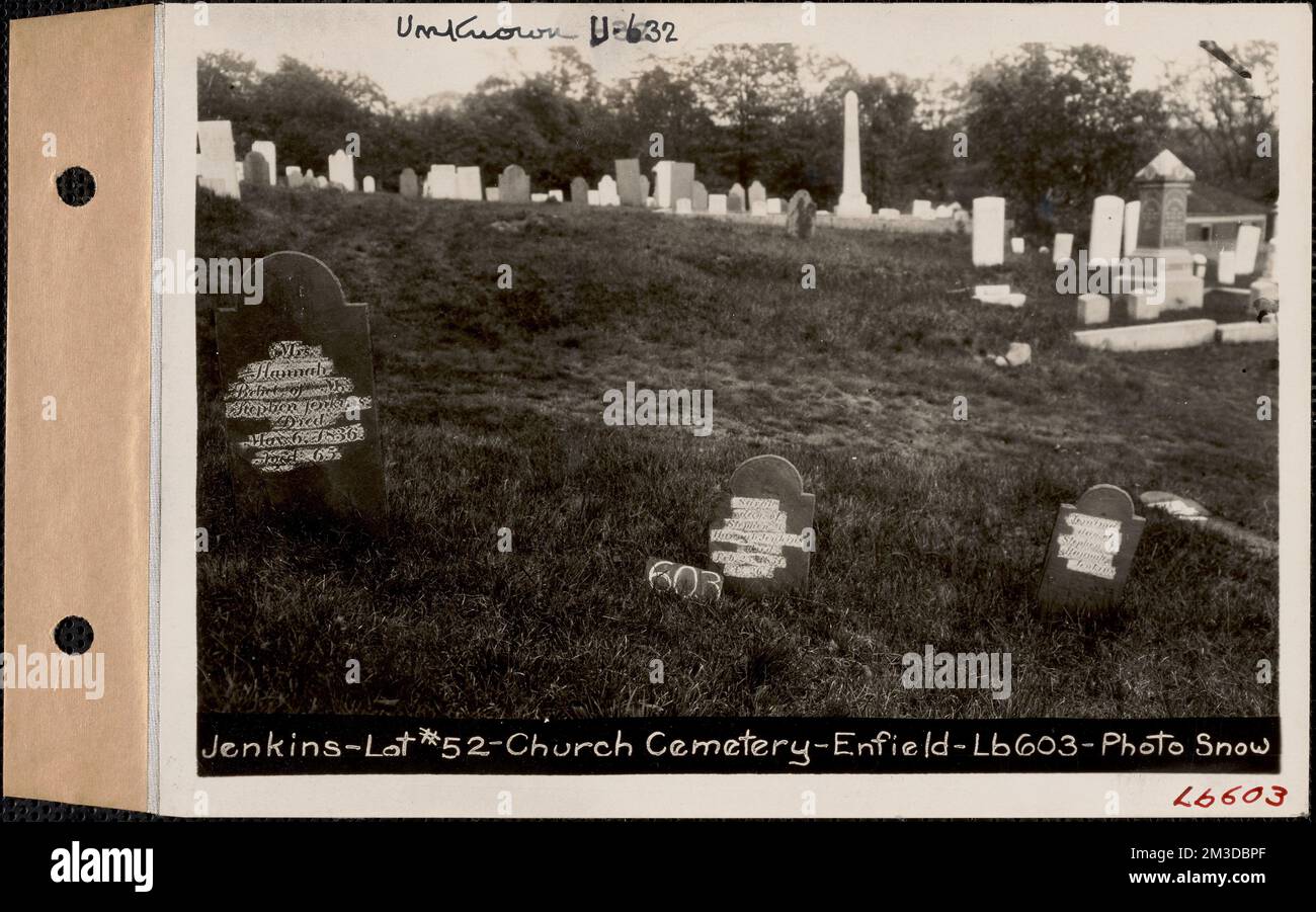 Jenkins, Church Cemetery, lot 52, Enfield, Mass., ca. 1930-1931 ...
