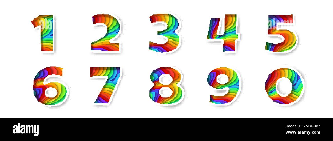 Paper cut digits vector numbers in origami style Stock Vector Image ...