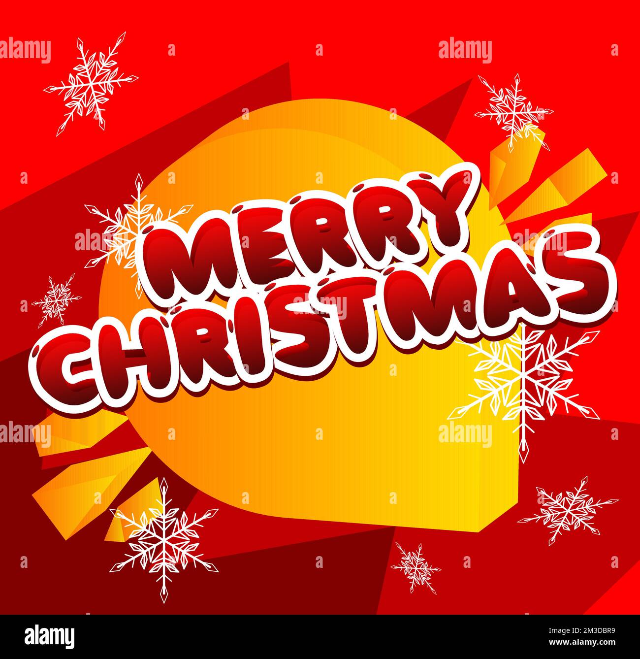 Merry Christmas. Word written with Children's font in cartoon style ...