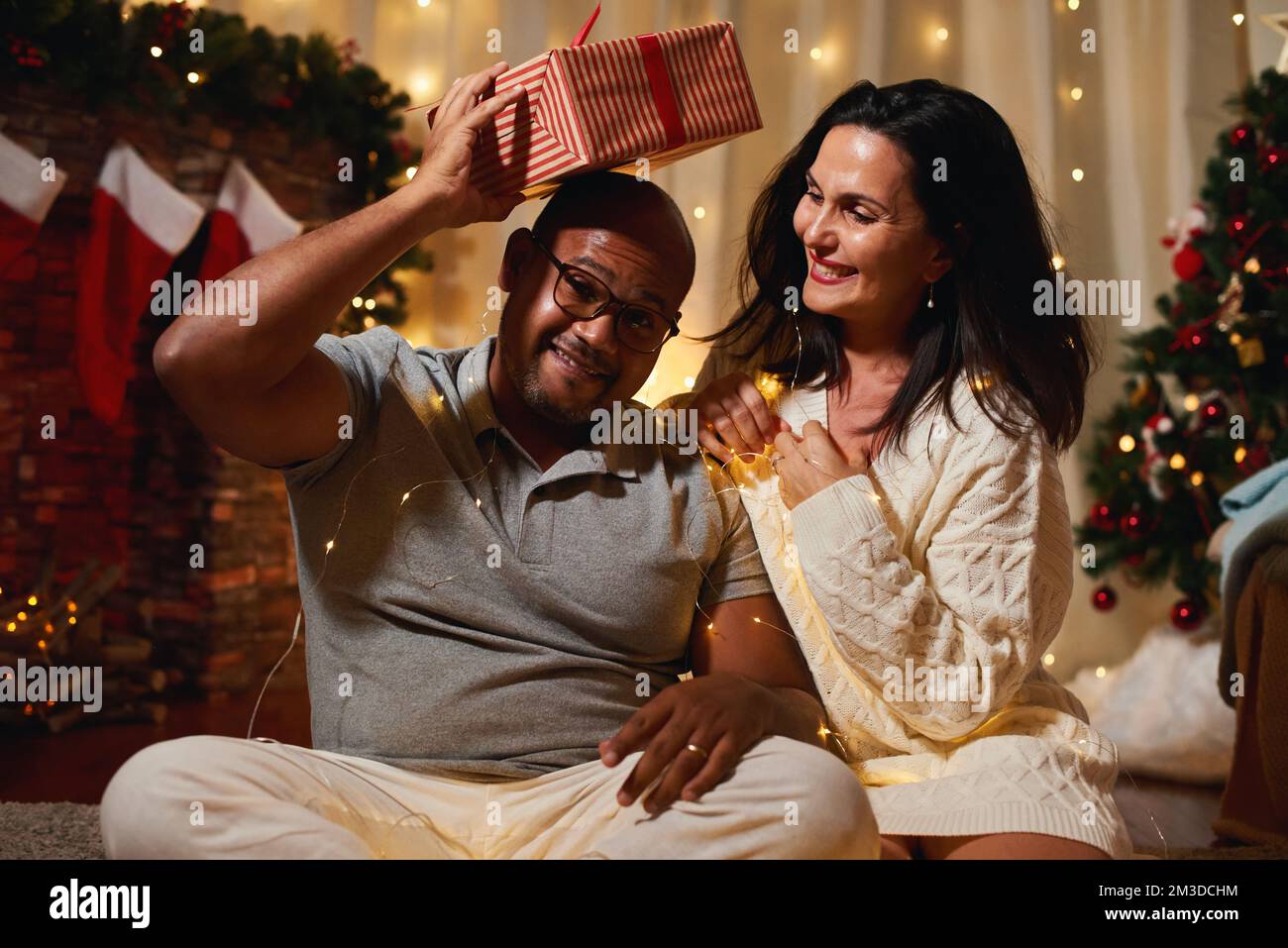 Happy interracial caucasian, african american black white couple woman ...