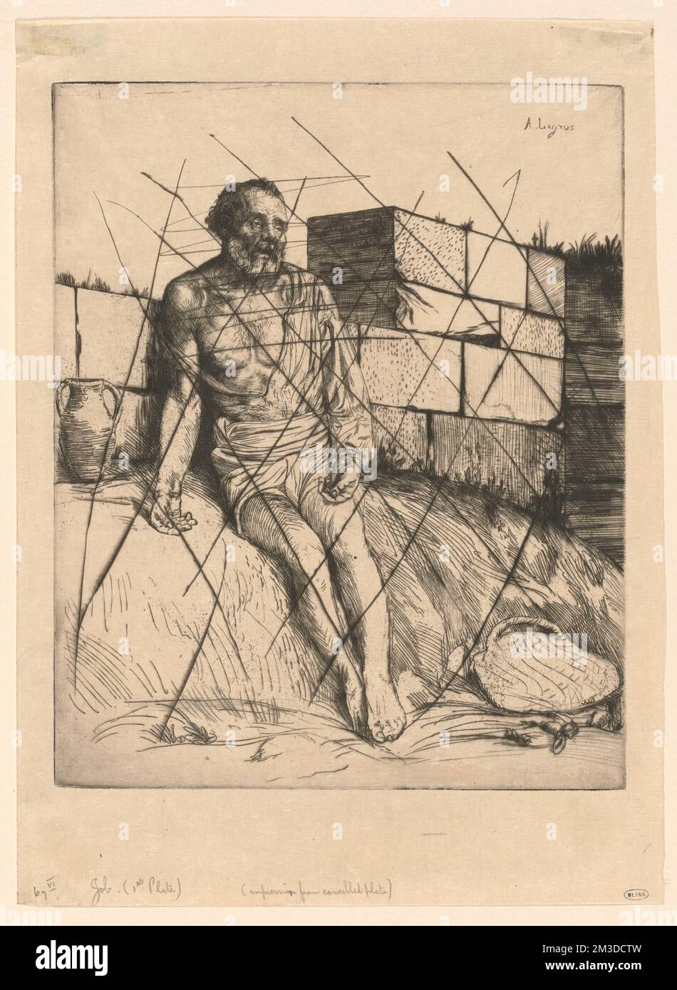 Job (1st plate) , Biblical events, Job Biblical figure, Alphonse Legros ...