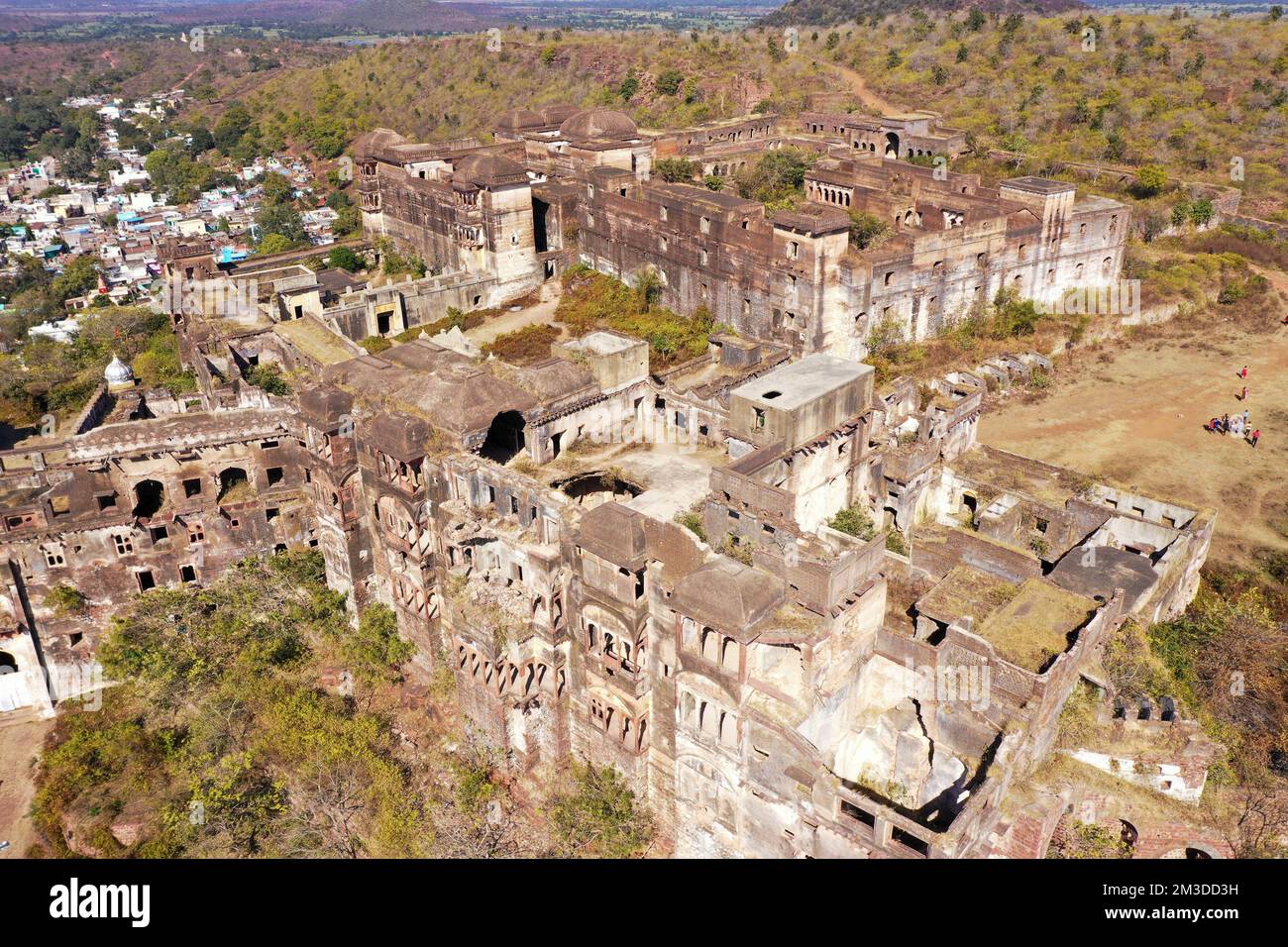 Aerial View of Narsinghgarh Fort and surrounding areas located in ...