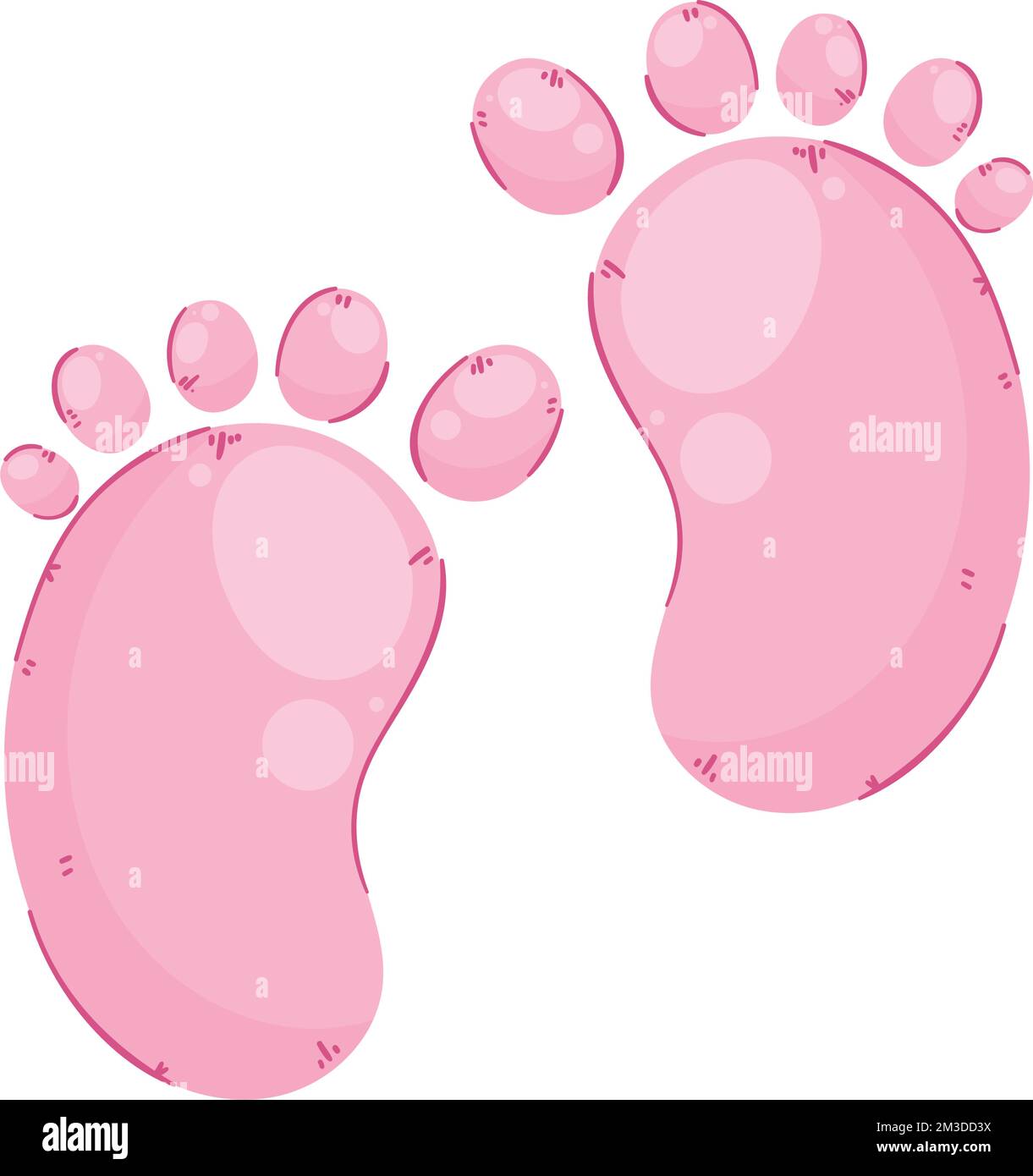 girl baby pink footprints accessory Stock Vector Image & Art - Alamy