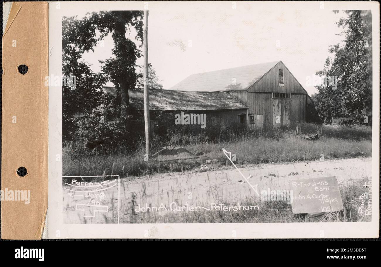 John A. Carter, barn and shed, Petersham, Mass., July 10, 1929 : Parcel ...