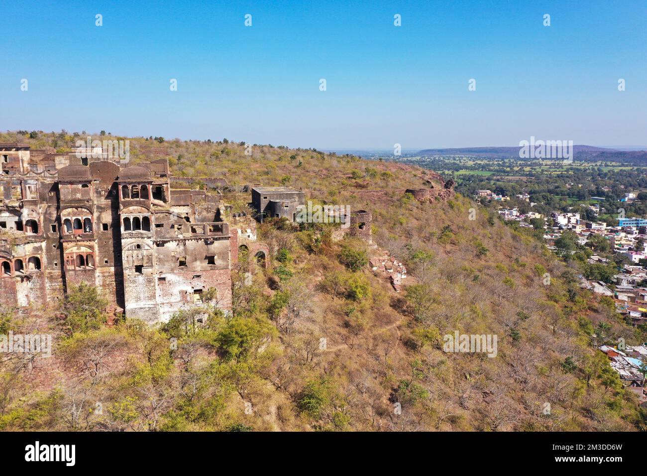 Aerial View of Narsinghgarh Fort and surrounding areas located in ...
