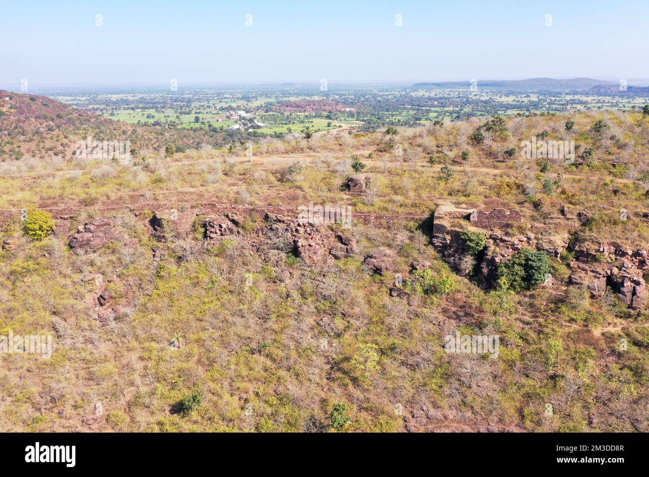 Aerial View of Narsinghgarh Fort and surrounding areas located in ...