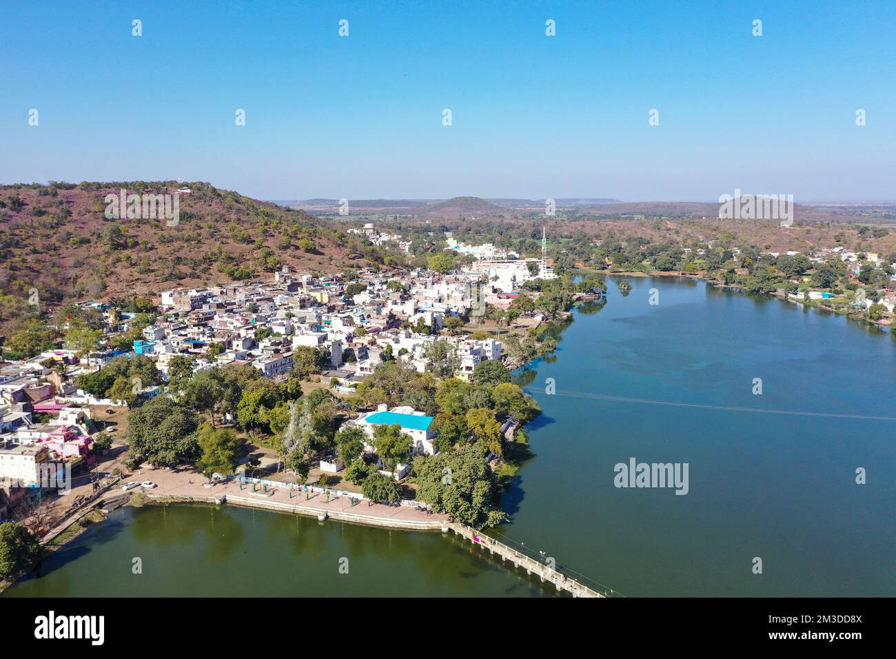 Aerial View of Narsinghgarh Fort and surrounding areas located in ...