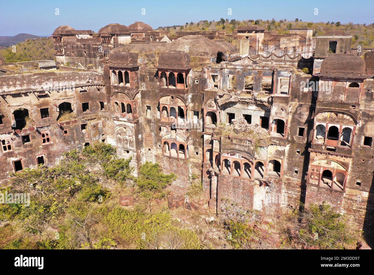 Aerial View of Narsinghgarh Fort and surrounding areas located in ...
