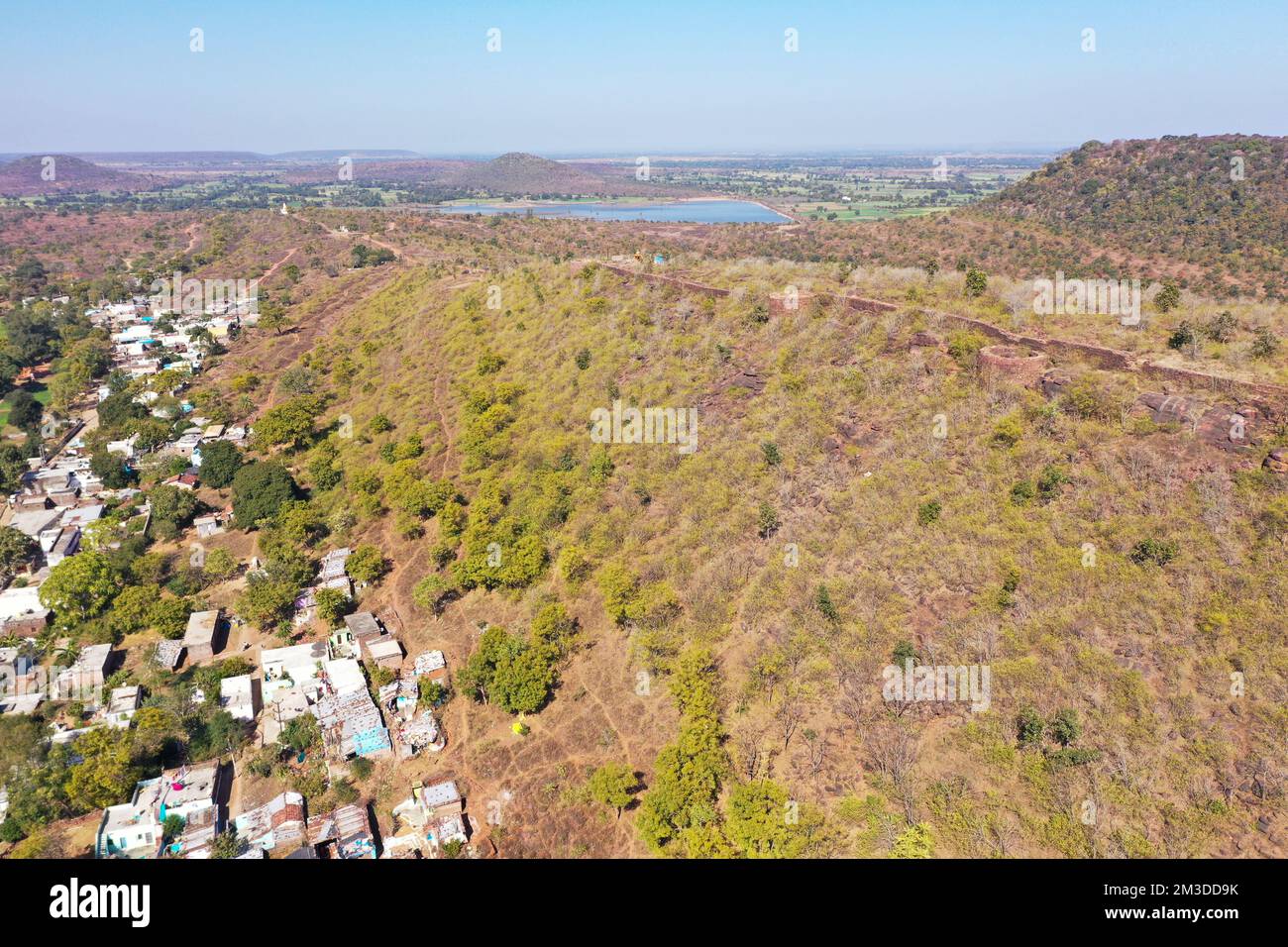 Aerial View of Narsinghgarh Fort and surrounding areas located in ...
