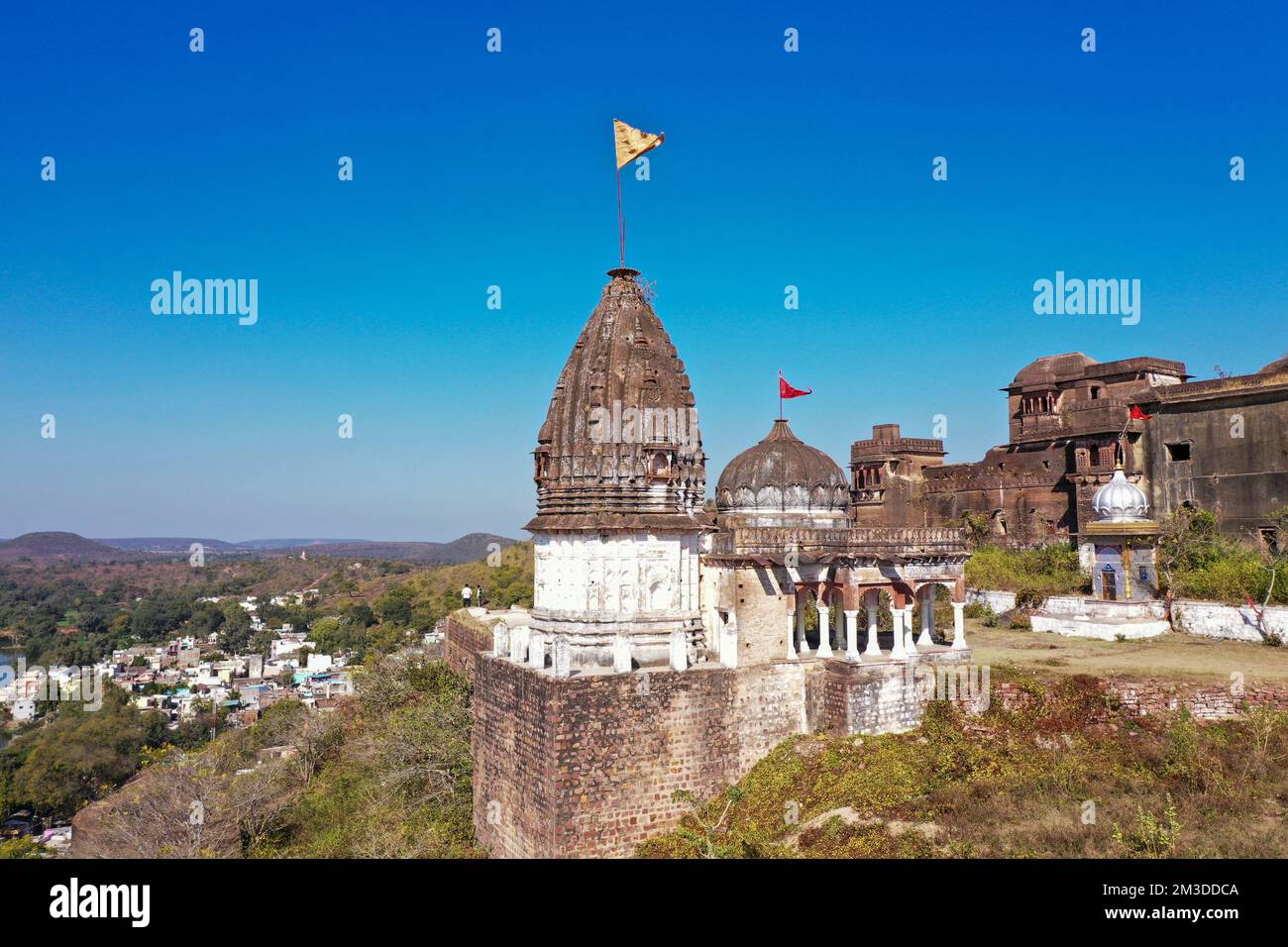 Aerial View of Narsinghgarh Fort and surrounding areas located in ...