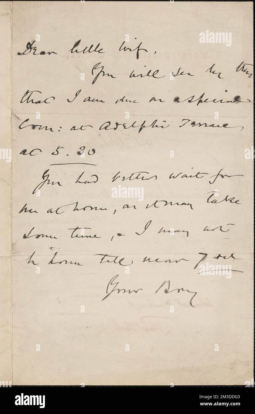 [John Biddulph Martin] autograph note signed to [Victoria Woodhull ...