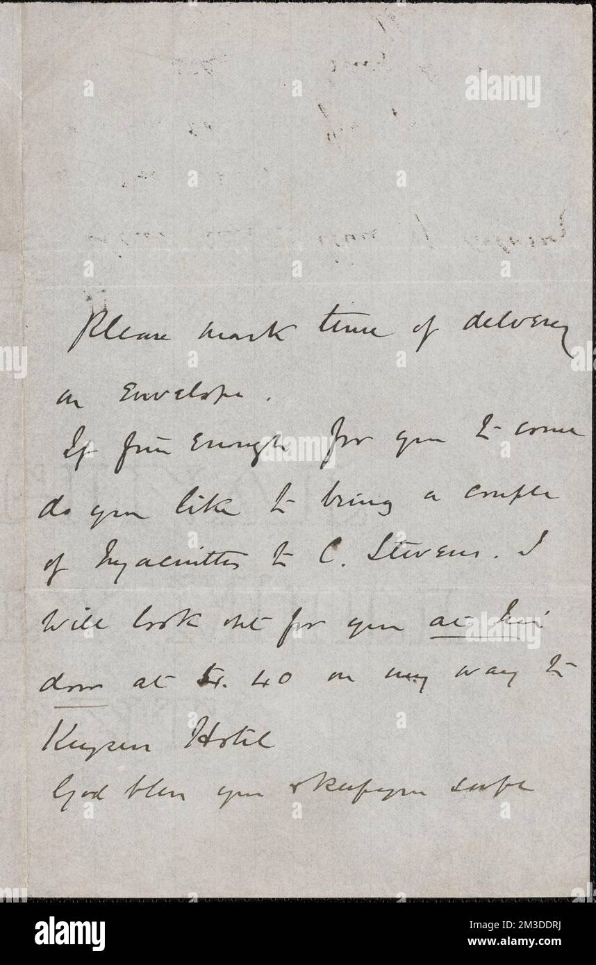 [John Biddulph Martin] autograph note to [Victoria Woodhull Martin ...