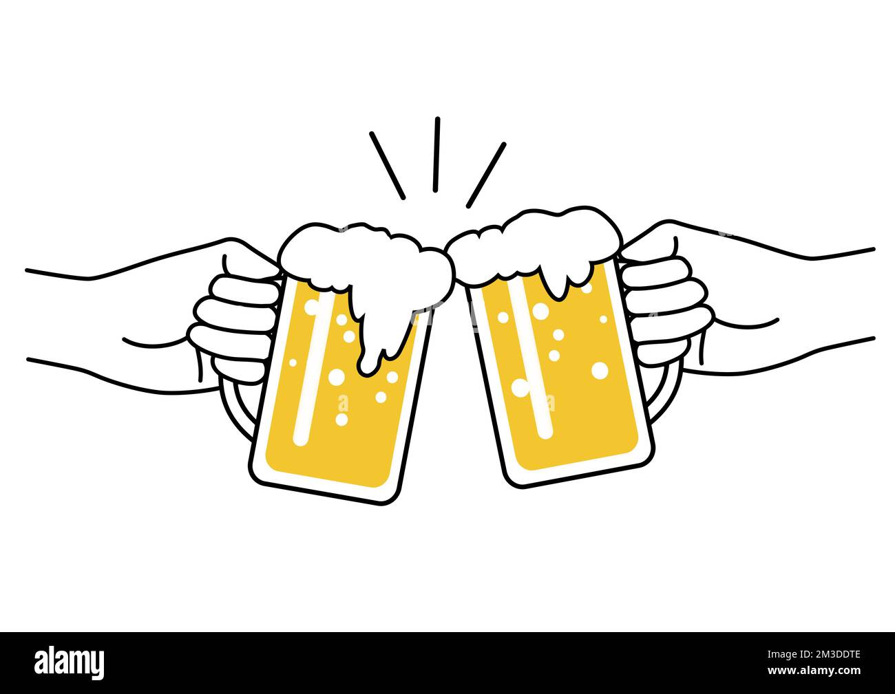 Beer Toast Vector Illustration Isolated On A White Background. Easy To ... Beer Toast Vector Illustration Isolated On A White Background. Easy To ...