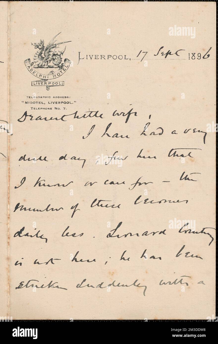 [John Biddulph Martin] autograph note to [Victoria Woodhull Martin ...