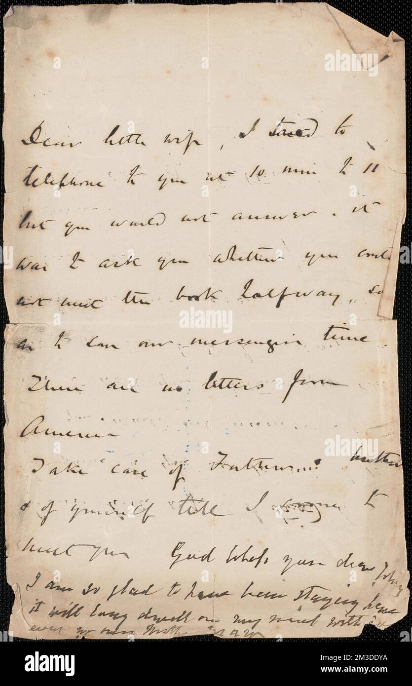 [John Biddulph Martin] autograph note to [Victoria Woodhull Martin ...