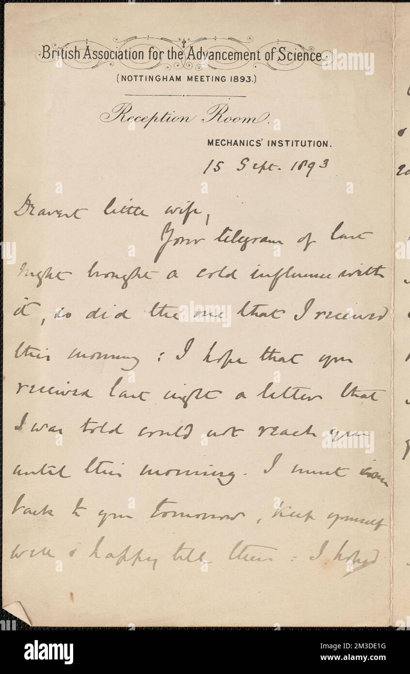 [John Biddulph Martin] autograph note to [Victoria Woodhull Martin ...