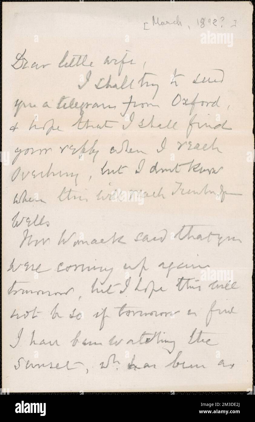 [John Biddulph Martin] autograph note to [Victoria Woodhull Martin ...