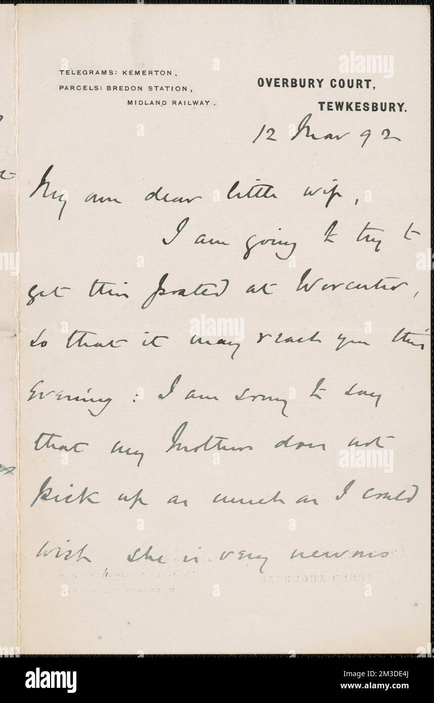 [John Biddulph Martin] autograph note to [Victoria Woodhull Martin ...