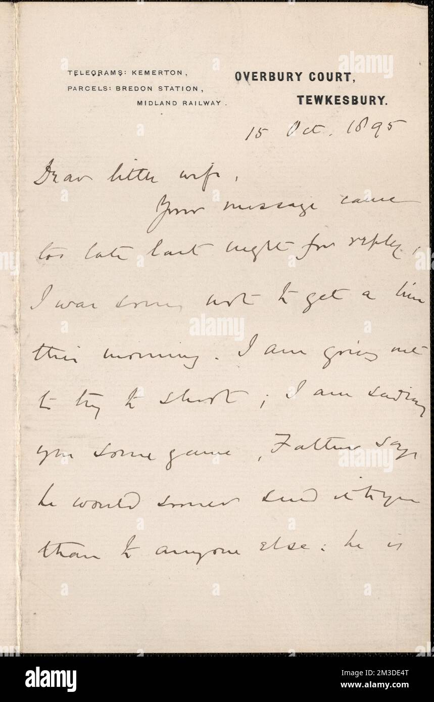 [John Biddulph Martin] autograph note to [Victoria Woodhull Martin ...