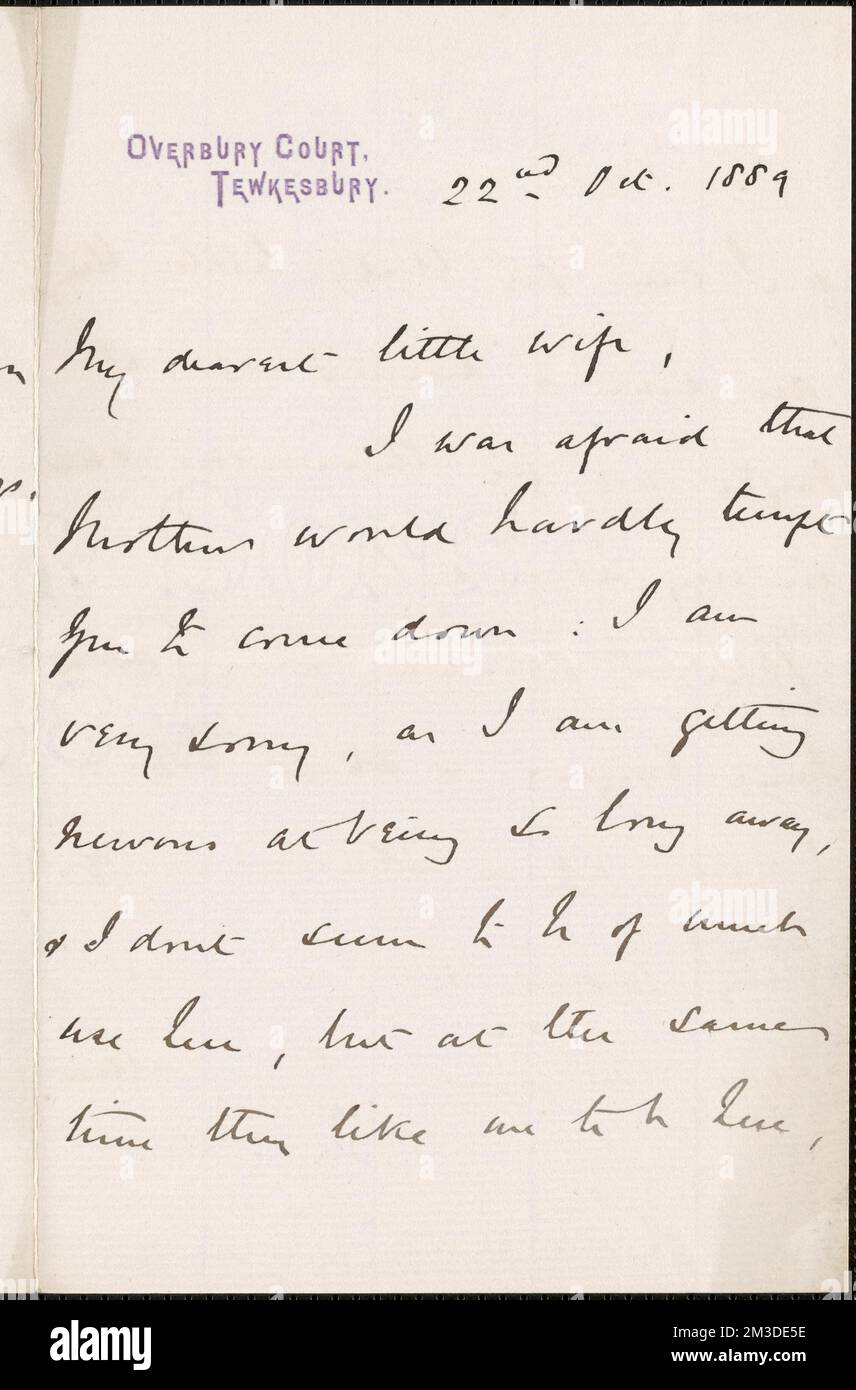 [John Biddulph Martin] autograph note to [Victoria Woodhull Martin ...