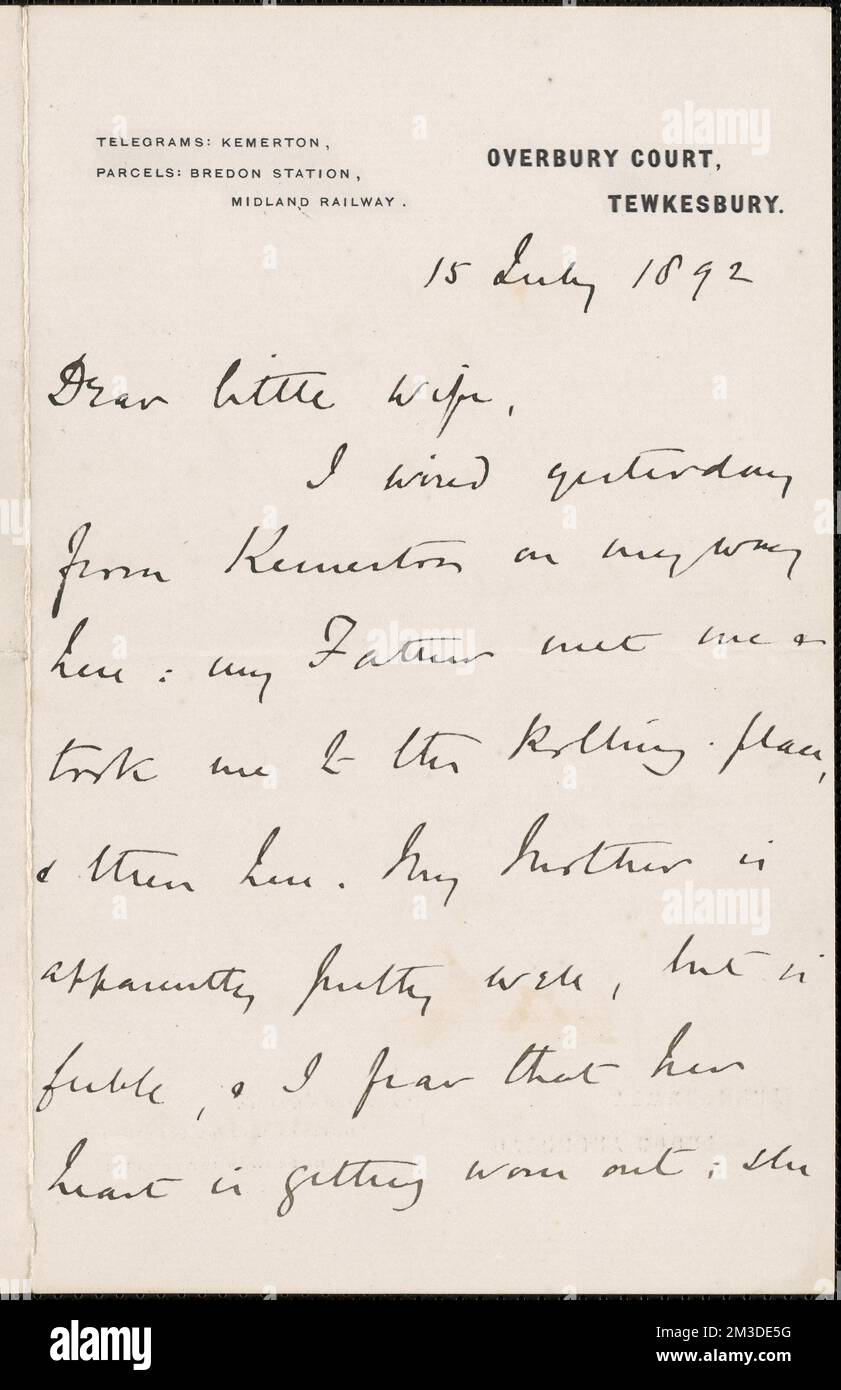 [John Biddulph Martin] autograph note to [Victoria Woodhull Martin ...