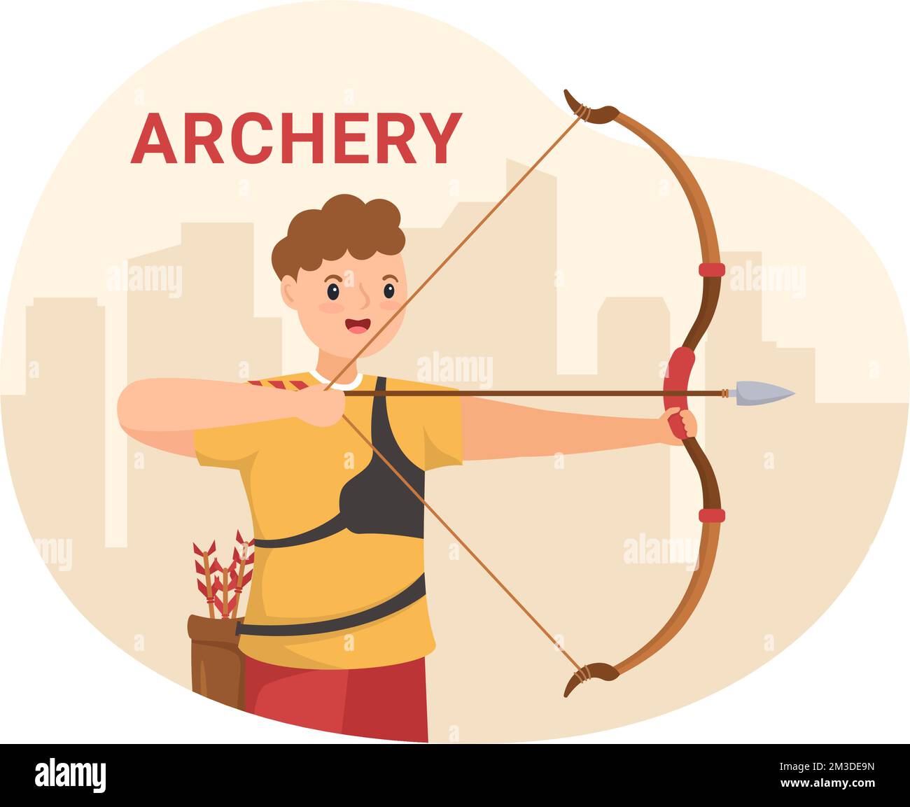 Archery Sport with Bow and Arrow Pointing at Target for Outdoor ...