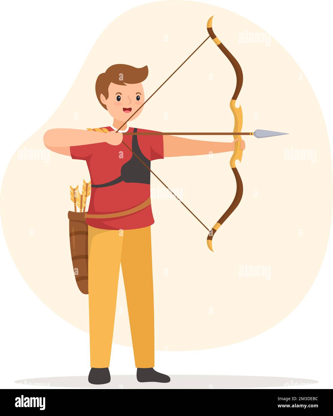 Archery Sport with Bow and Arrow Pointing at Target for Outdoor ...