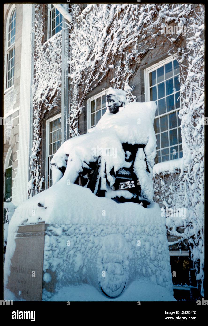 John Harvard statue covered in snow , Monuments & memorials ...