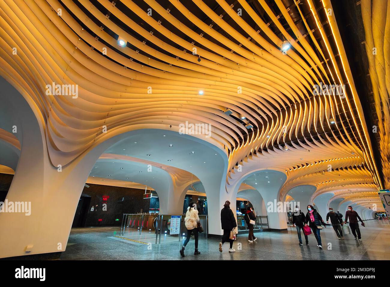 SHANGHAI, CHINA - DECEMBER 14, 2022 - Yuyuan Station on Metro Line 14 ...