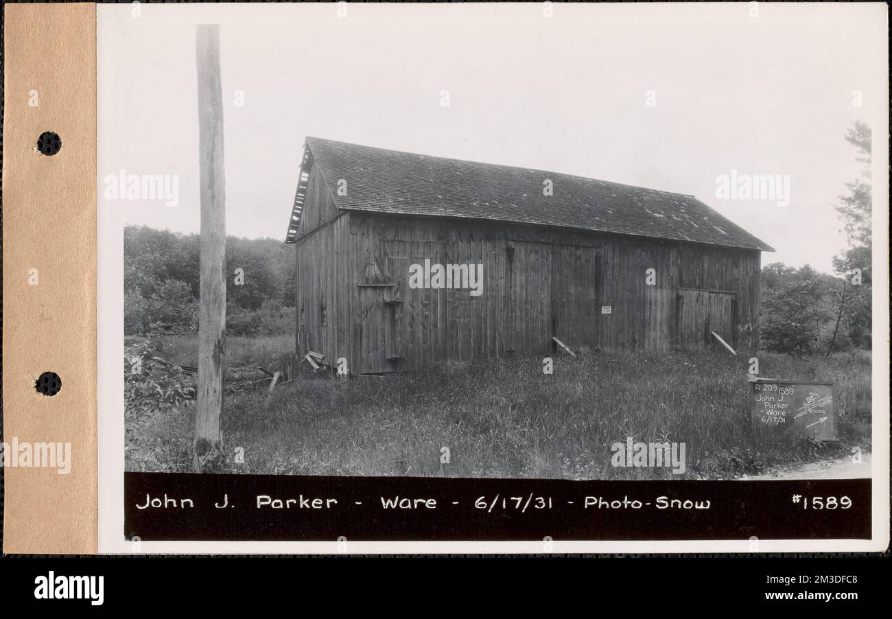 John J. Parker, barn, Ware, Mass., June 17, 1931 : Parcel no. 209 ...