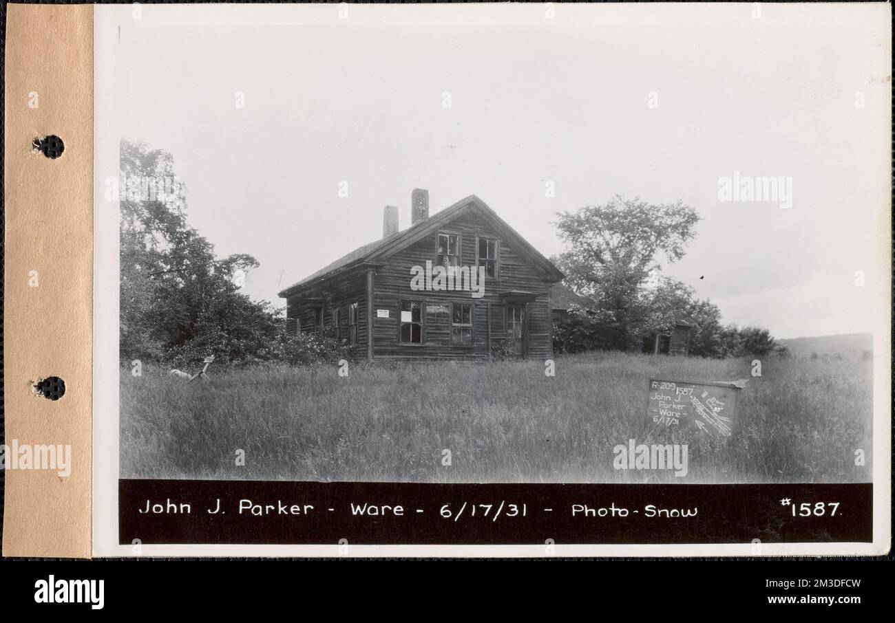 John J. Parker, house, Ware, Mass., June 17, 1931 : Parcel no. 209-12 ...