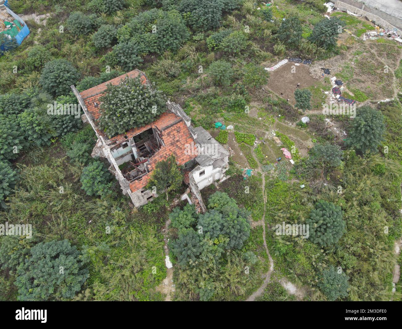 NANNING, CHINA - DECEMBER 9, 2022 - Aerial photo shows a "nail building ...