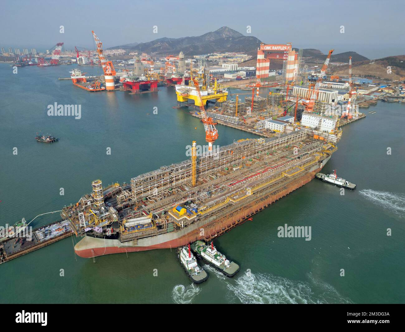 YANTAI, CHINA - DECEMBER 15, 2022 - A large floating production ...