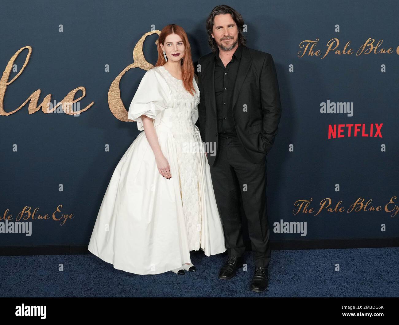 (L-R) Lucy Boynton and Christian Bale at THE PALE BLUE EYE Los Angeles ...