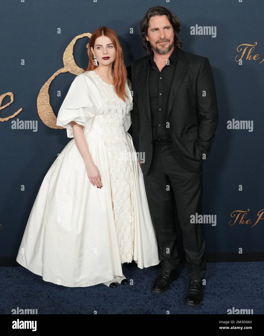 (L-R) Lucy Boynton and Christian Bale at THE PALE BLUE EYE Los Angeles ...