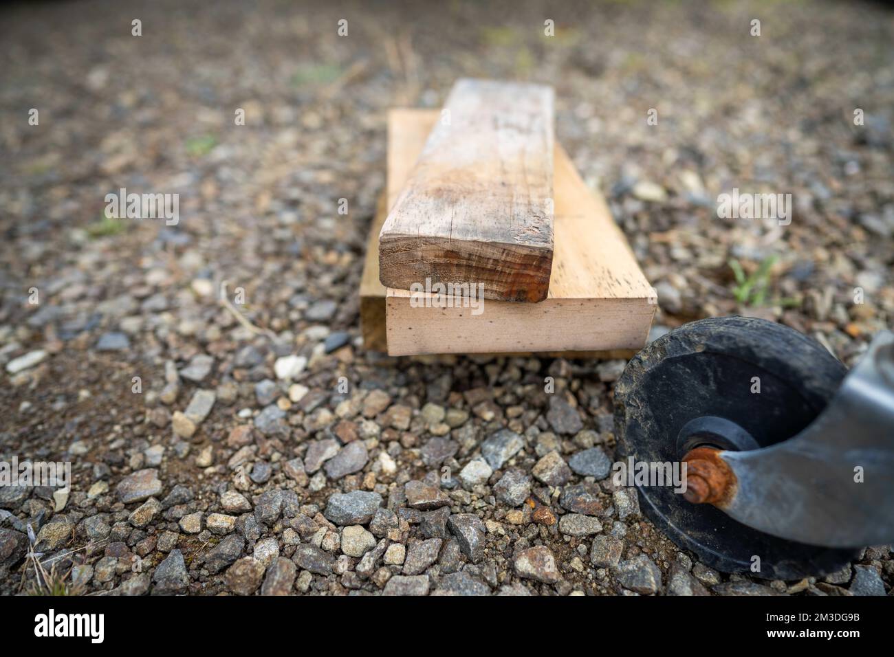 wood chocks for a caravan and camping. chocks behind a tyre. camping ...
