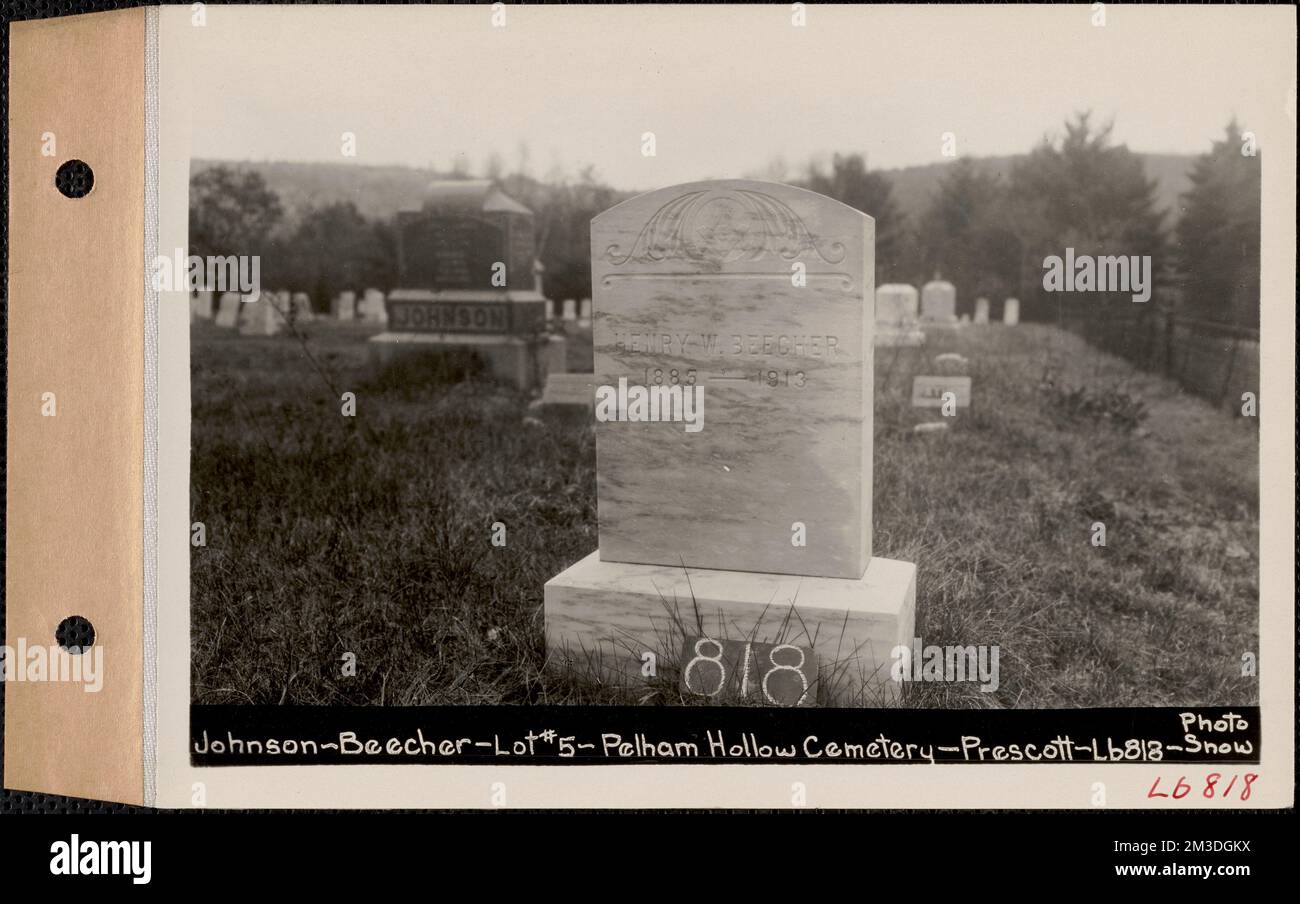 Johnson - Beecher, Pelham Hollow Cemetery, lot 5, Prescott, Mass., ca ...