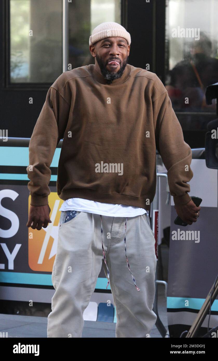 Stephen Boss, aka tWitch taping "Access Daily" outside NBC's Studio 1A ...