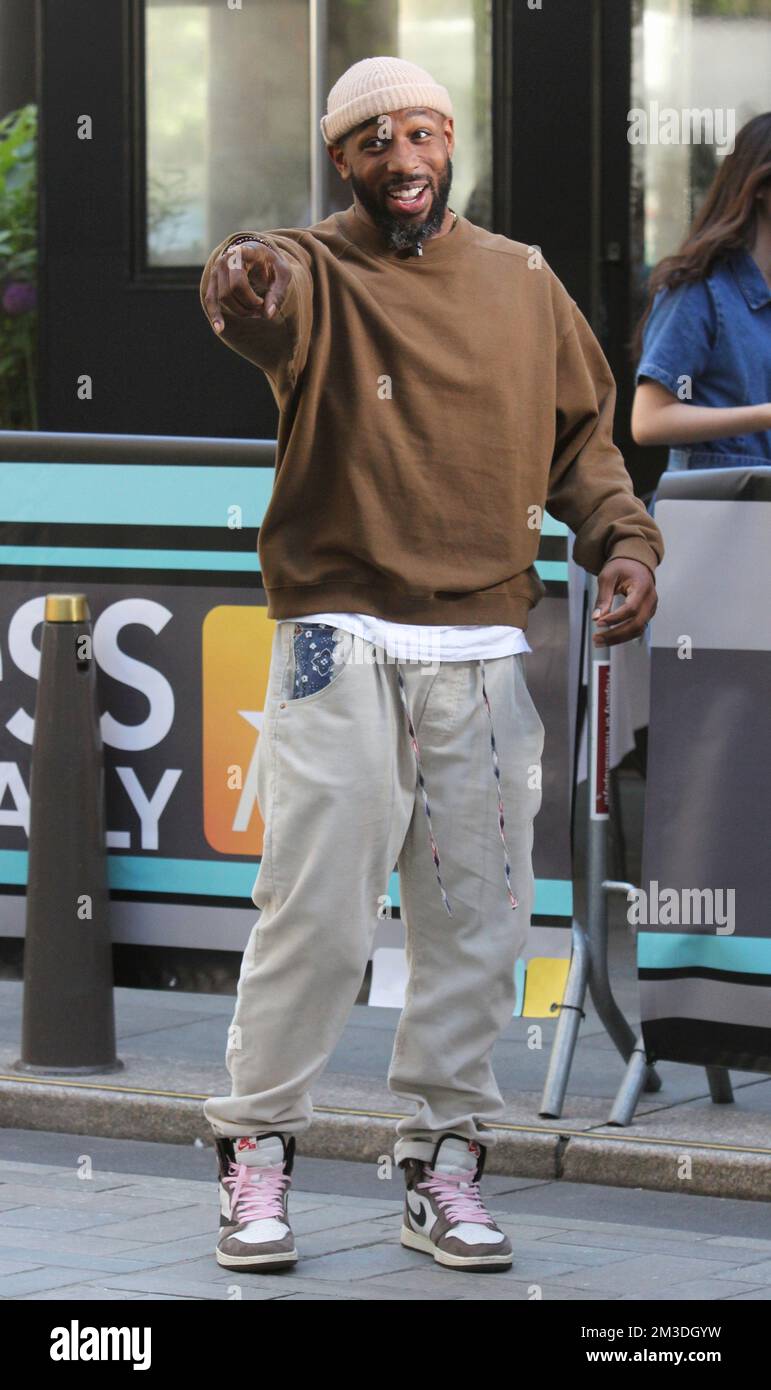 Stephen Boss, aka tWitch taping "Access Daily" outside NBC's Studio 1A ...