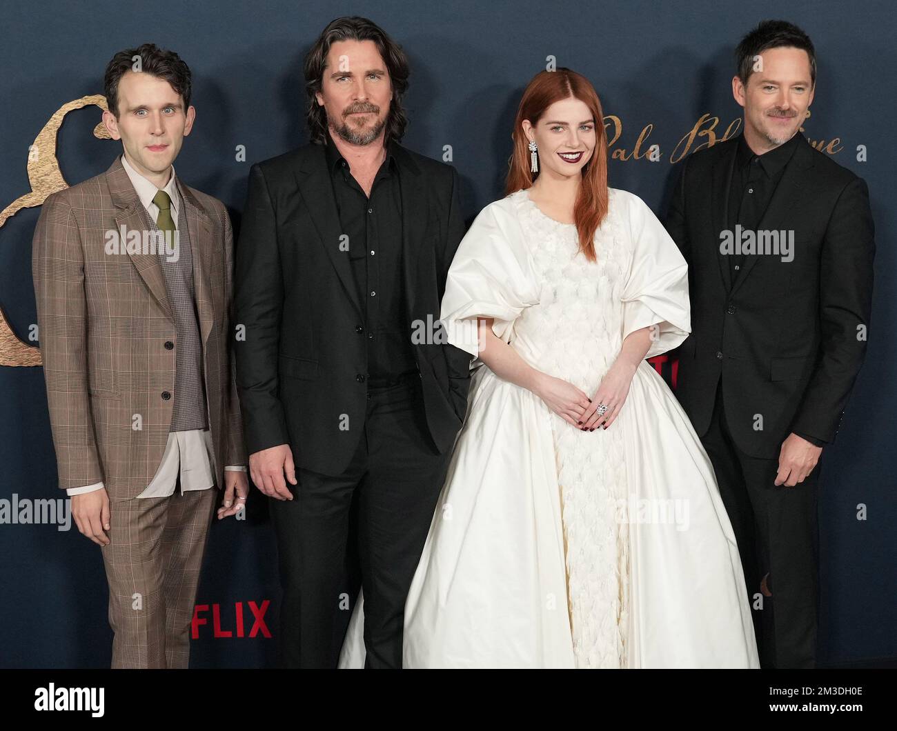 (L-R) Harry Melling, Christian Bale, Lucy Boynton, and Director Scott ...