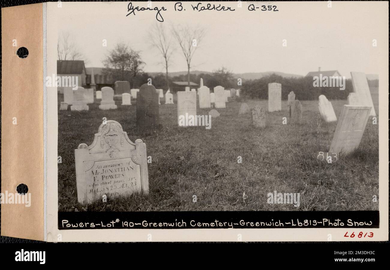 Jonathan F. Powers, Greenwich Cemetery, Old section, lot 190, Greenwich ...