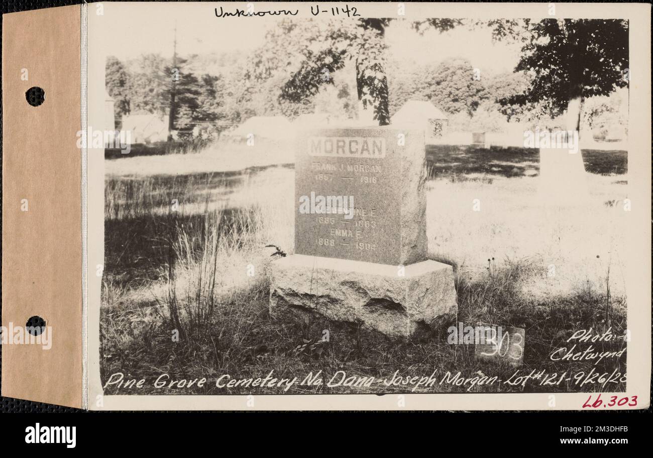 Joseph Morgan, Pine Grove Cemetery, lot 121, North Dana, Mass., Sept ...
