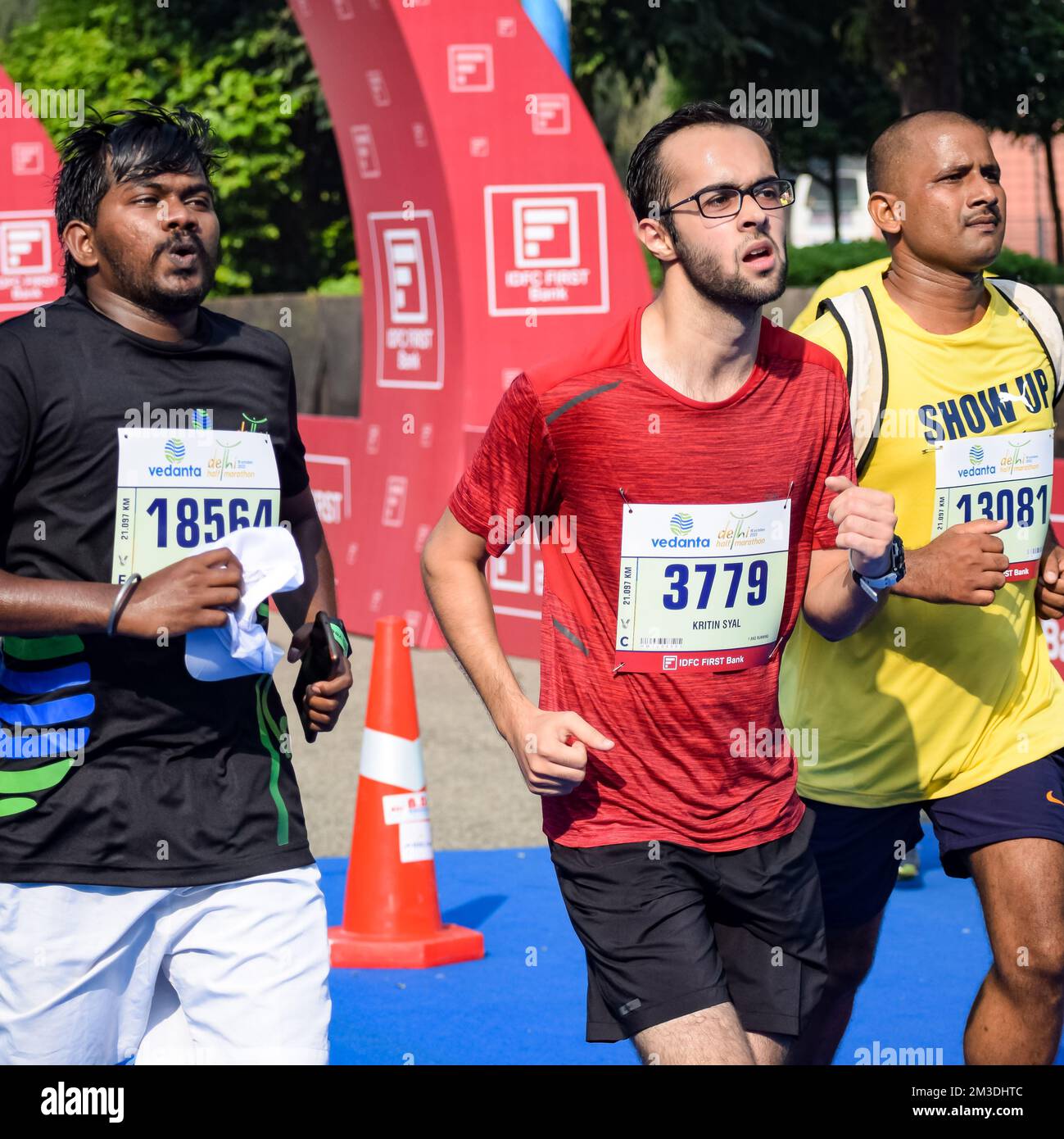 Delhi India – March 6 2021 : Runners in the Delhi Half Marathon. Airtel ...