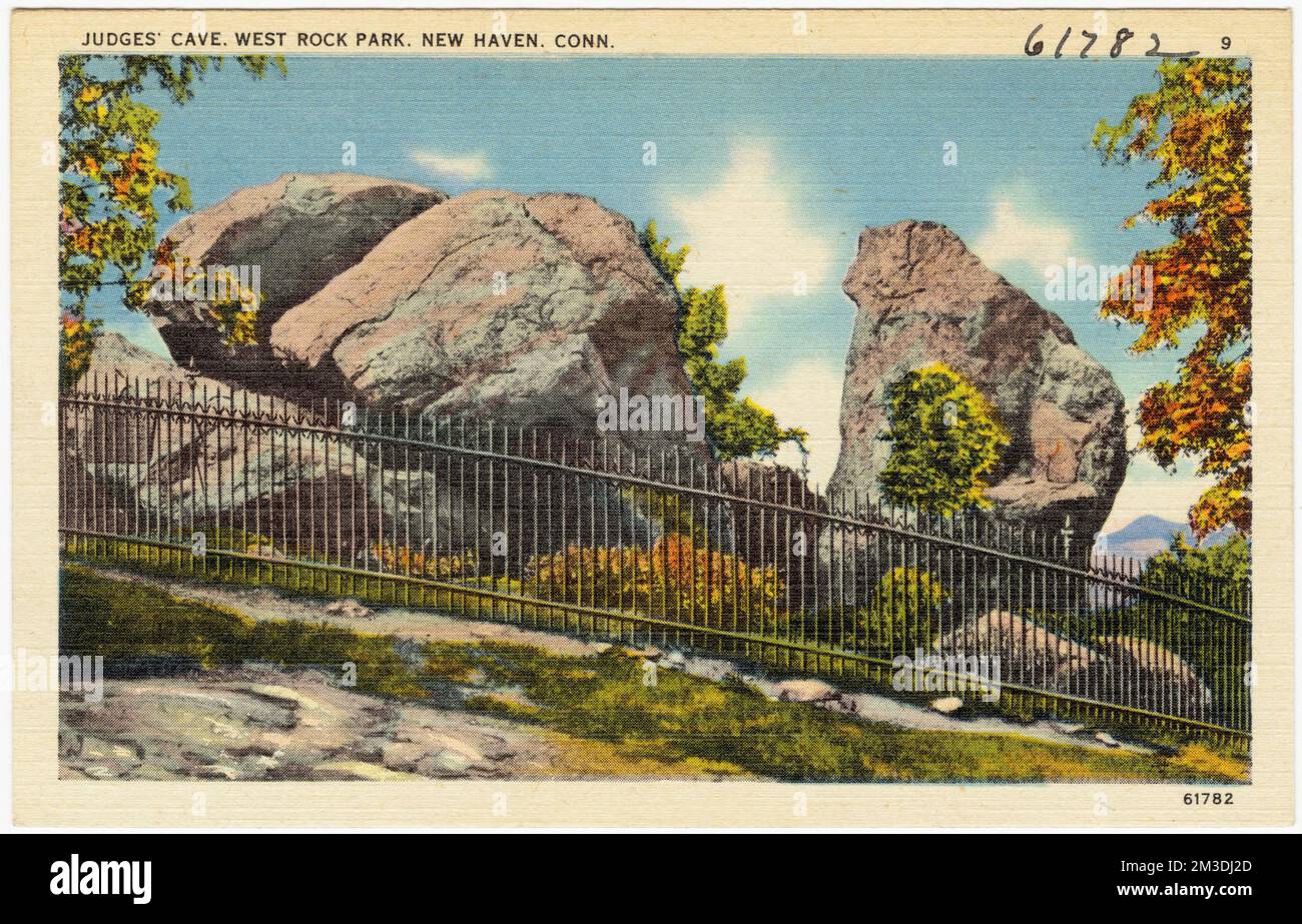 Judges' Cave, West Rock Park, New Haven, Conn. , Caves, Parks, Tichnor Brothers Collection ...