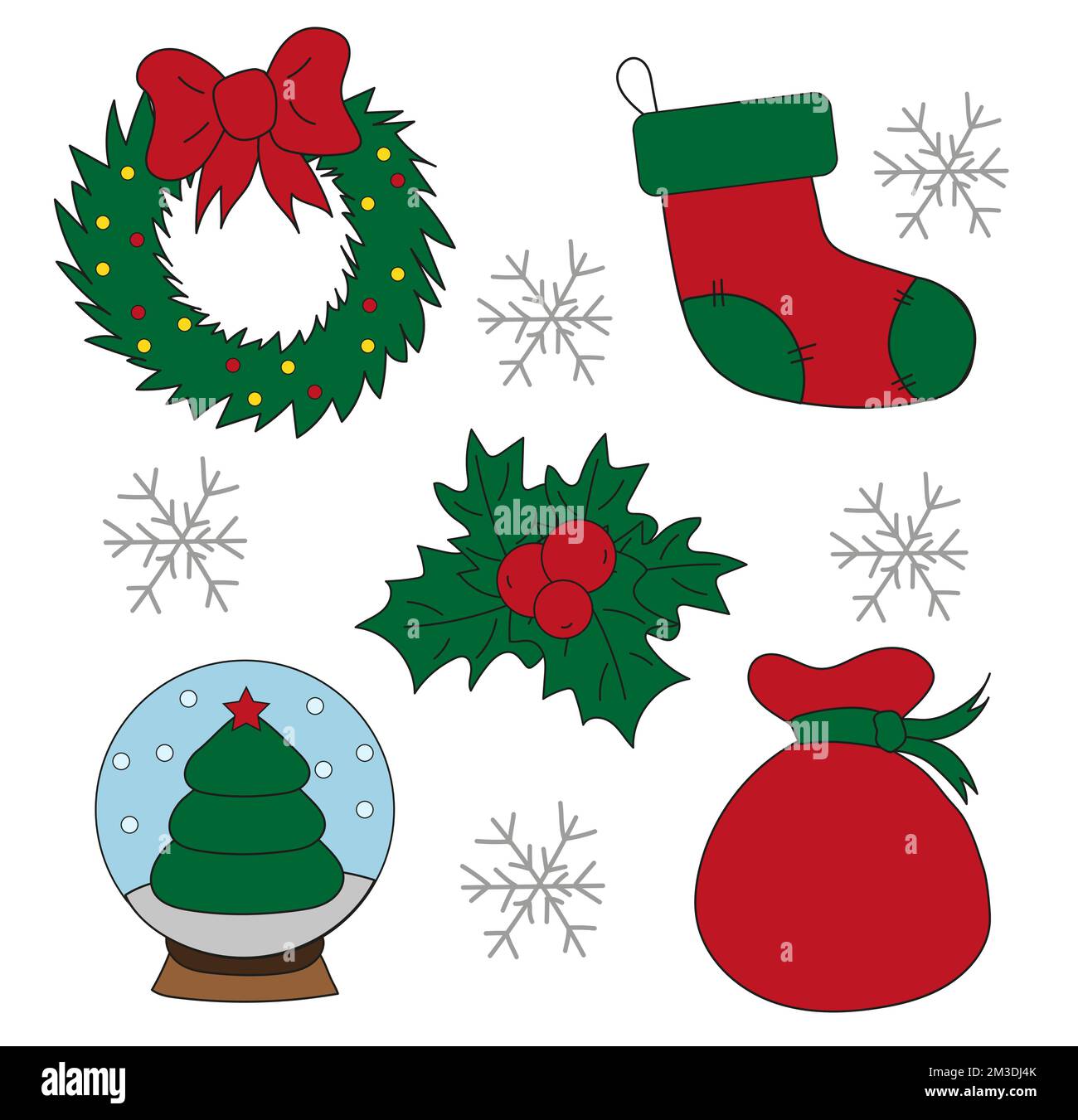 Mistletoe wreath Stock Vector Images - Alamy