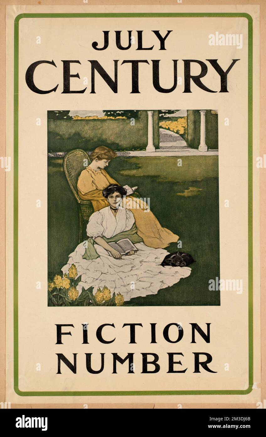 July century, fiction number , Reading, Periodicals, Sitting Stock ...