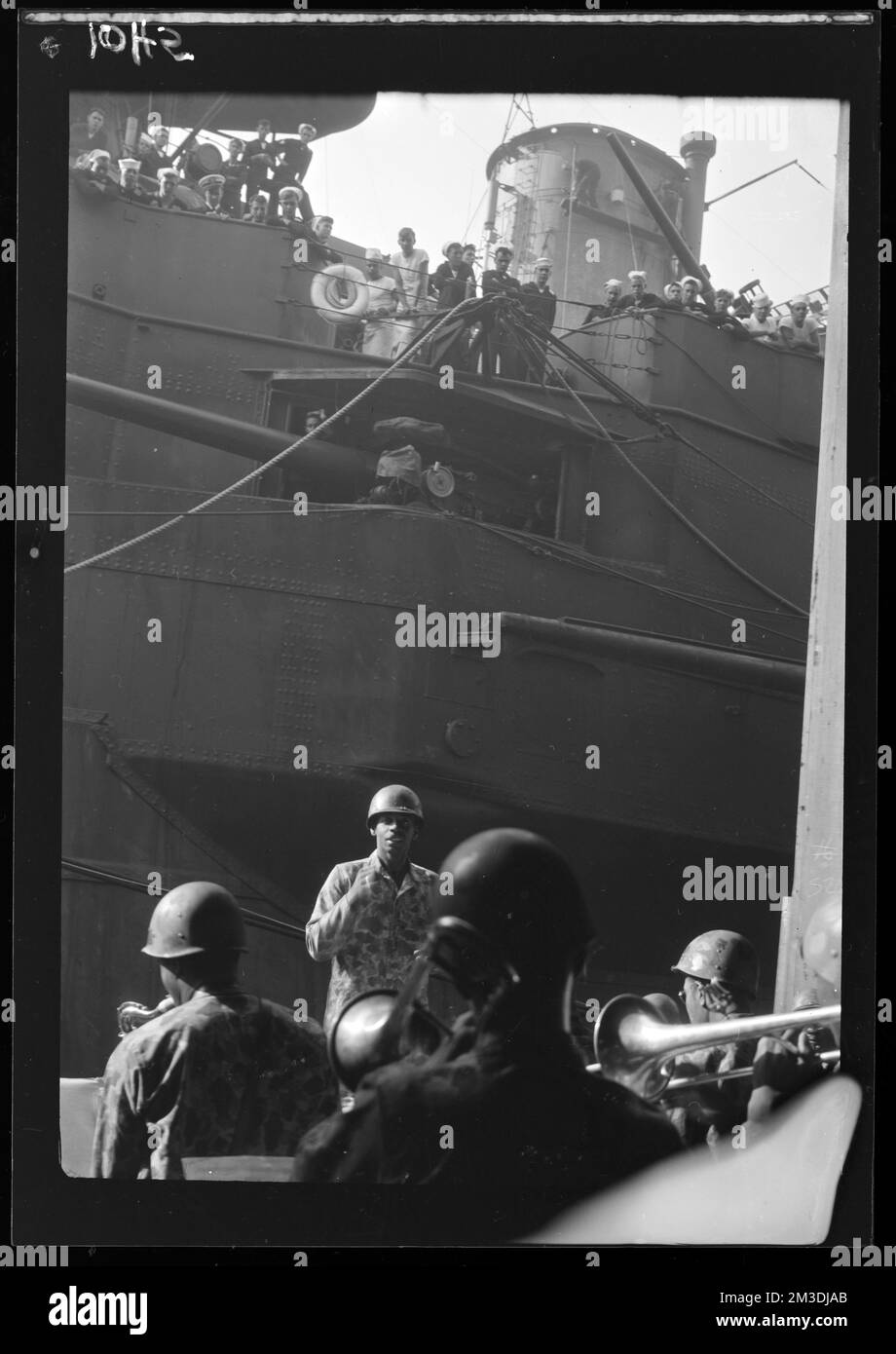 Jungleers welcome U.S.S. N.Y. , Soldiers, Military bands, Sailors ...