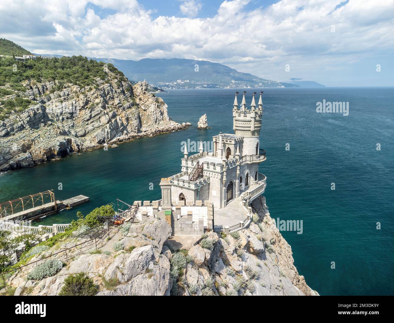 Crimea Swallow's Nest Castle on the rock over the Black Sea. It is a ...