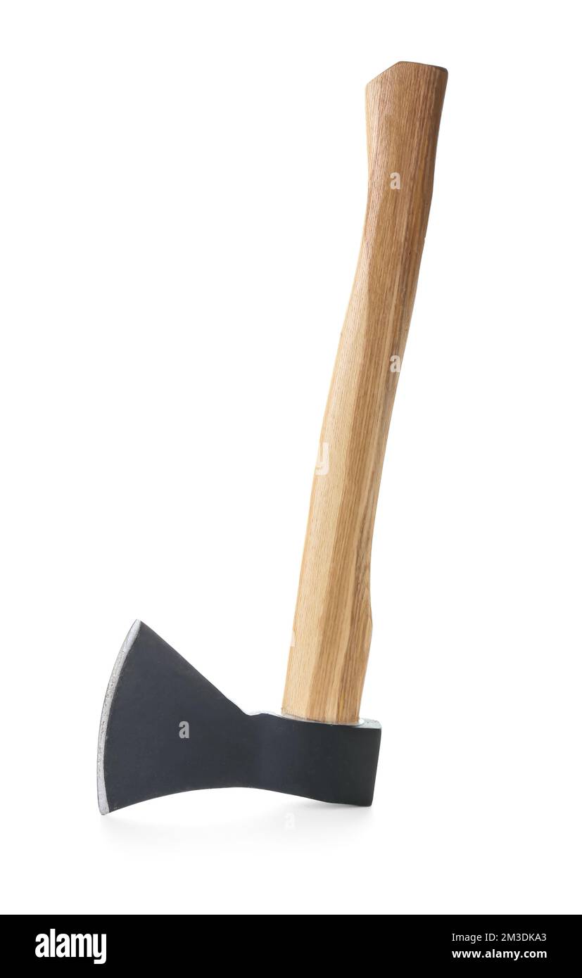 Sharp ax on white background Stock Photo - Alamy