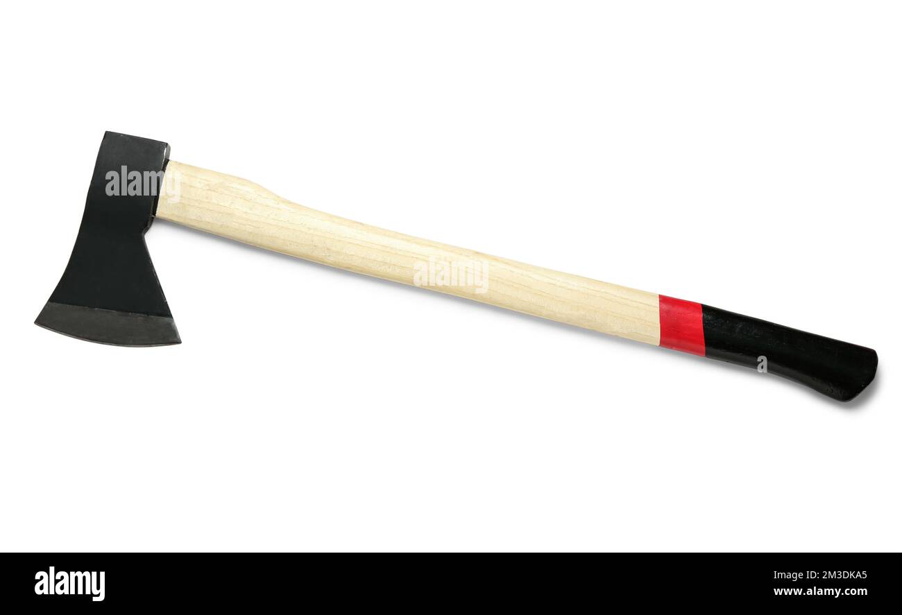 Sharp ax on white background Stock Photo - Alamy